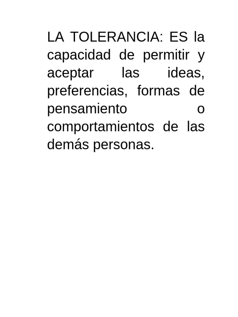 La Tolerancia | PDF