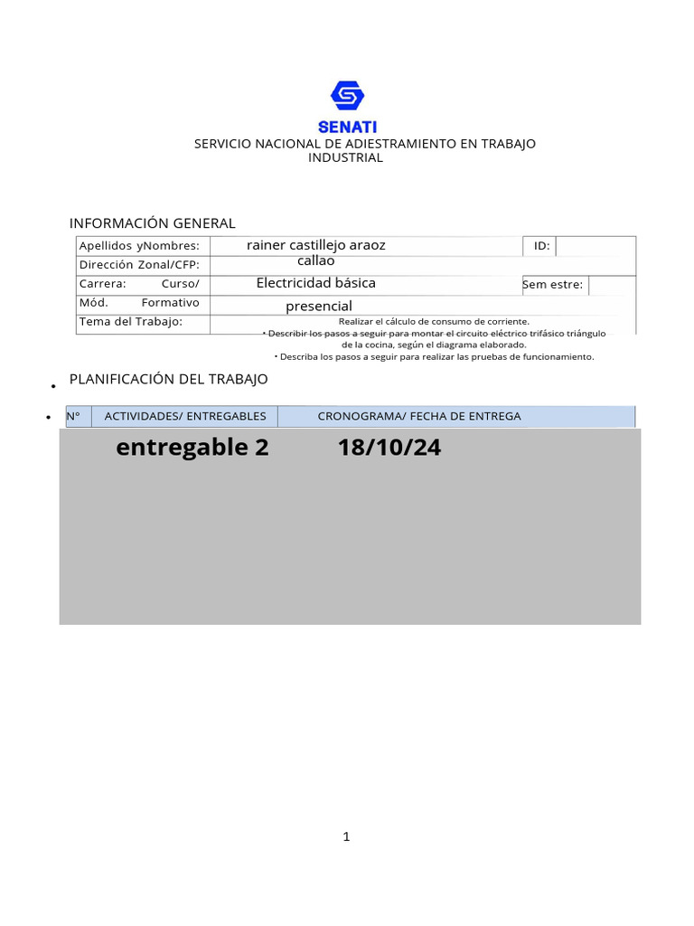 Entregable2 PDF | PDF | Corriente eléctrica | Energia electrica