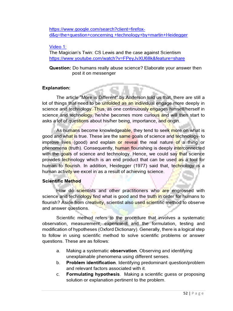 STS Report | PDF | Scientific Method | Science