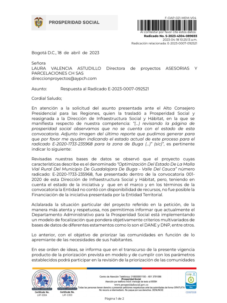 S-2023-4304-089693-DPS - PeticiA - N Respuesta Firma MecA Nica-7436562 ...