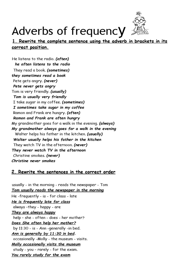 Adverbs of Frequency Fun Activities Games 15322 | PDF