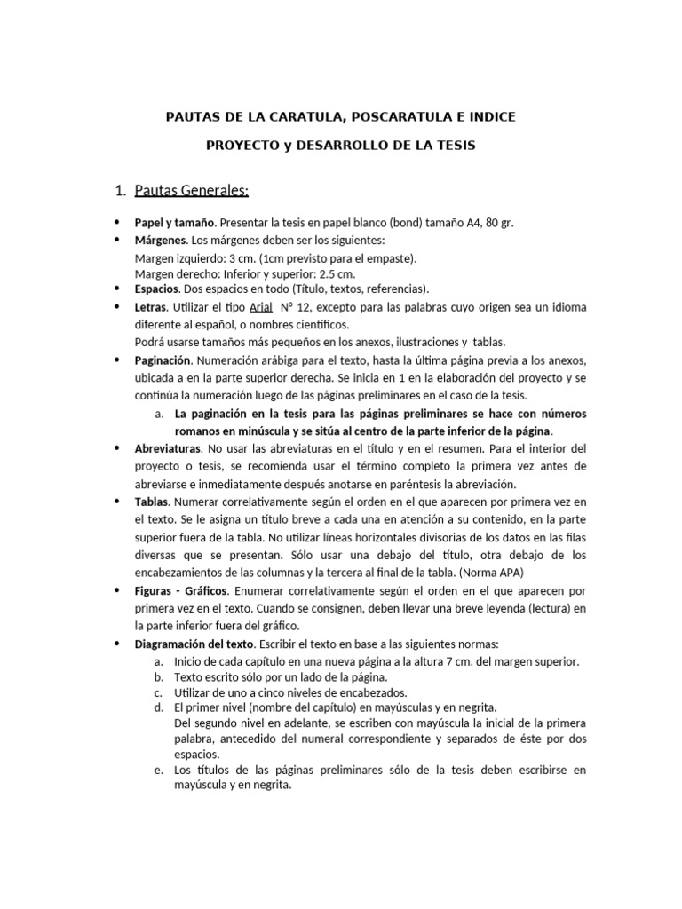 Pautas de La Caratula Poscaratula e Indice 5-1-2 | PDF