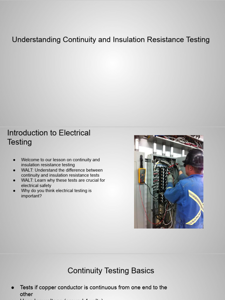 Physics Year 10 Term 3 Week 6 Continuity and Insulation Resistance ...