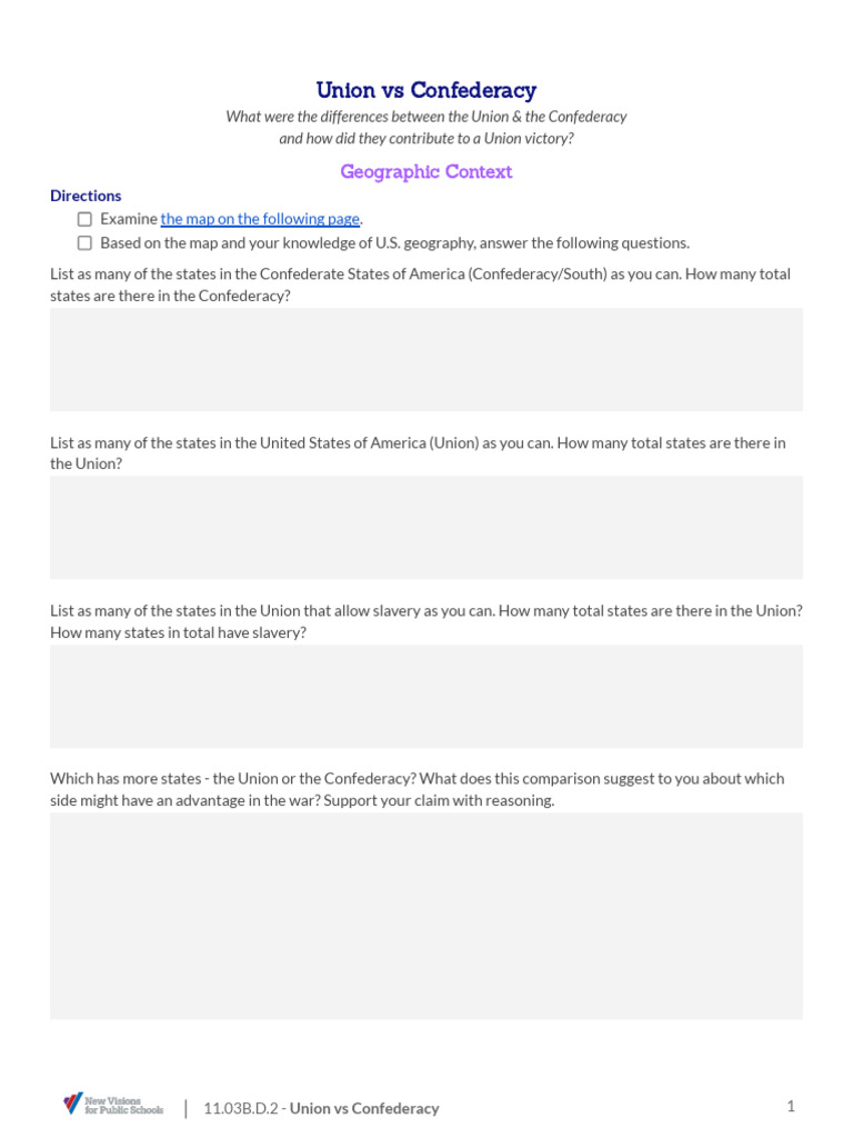 Union vs Confederacy: Key Differences | PDF | Abraham Lincoln ...