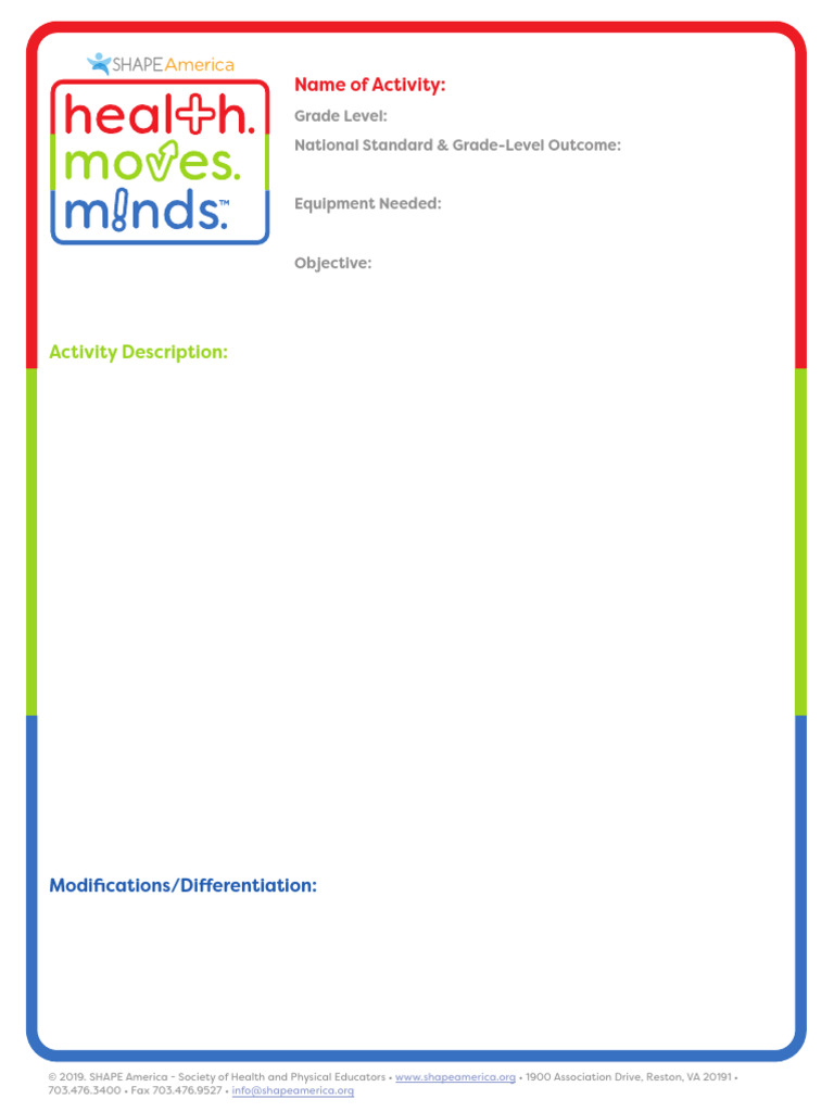 Activity Sheet Template Form | PDF