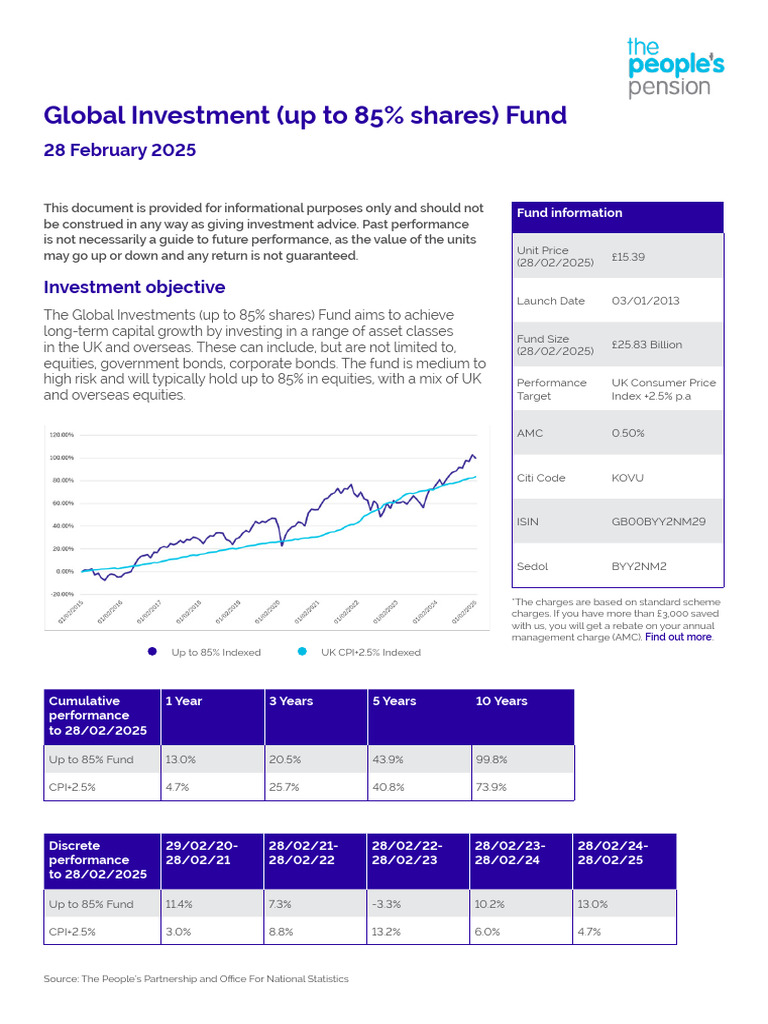 Bandce global investments 85 per cent shares fund | PDF | Investing ...