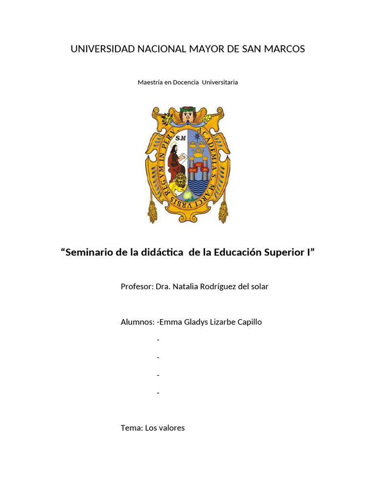 Los Valores en La Universidad | PDF | Comportamiento | Amor