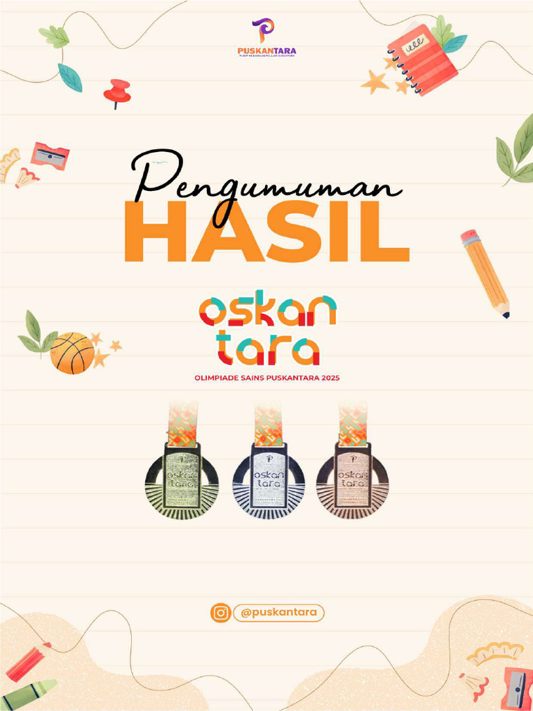 Pengumuman Hasil Event Oskantara 2025 Jenjang Sma | PDF