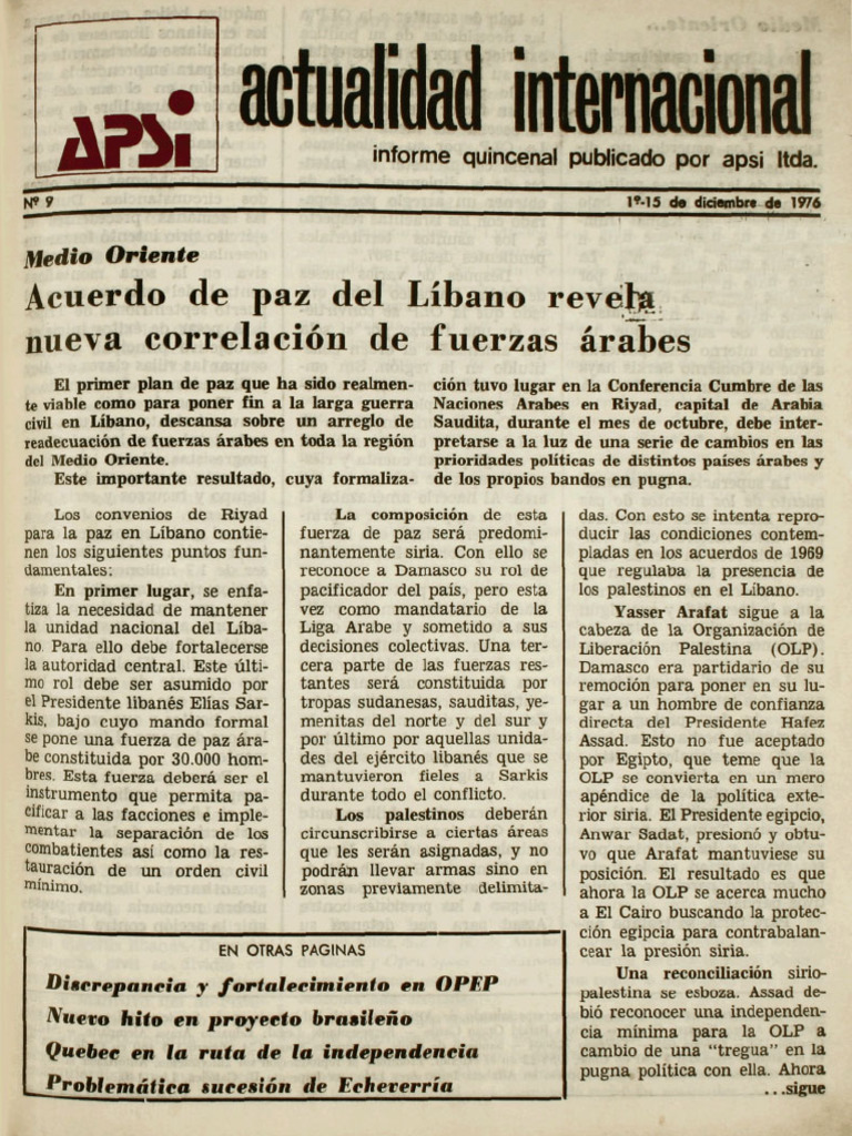 Apsi 009 | PDF | OPEP | Organización de Liberación de Palestina