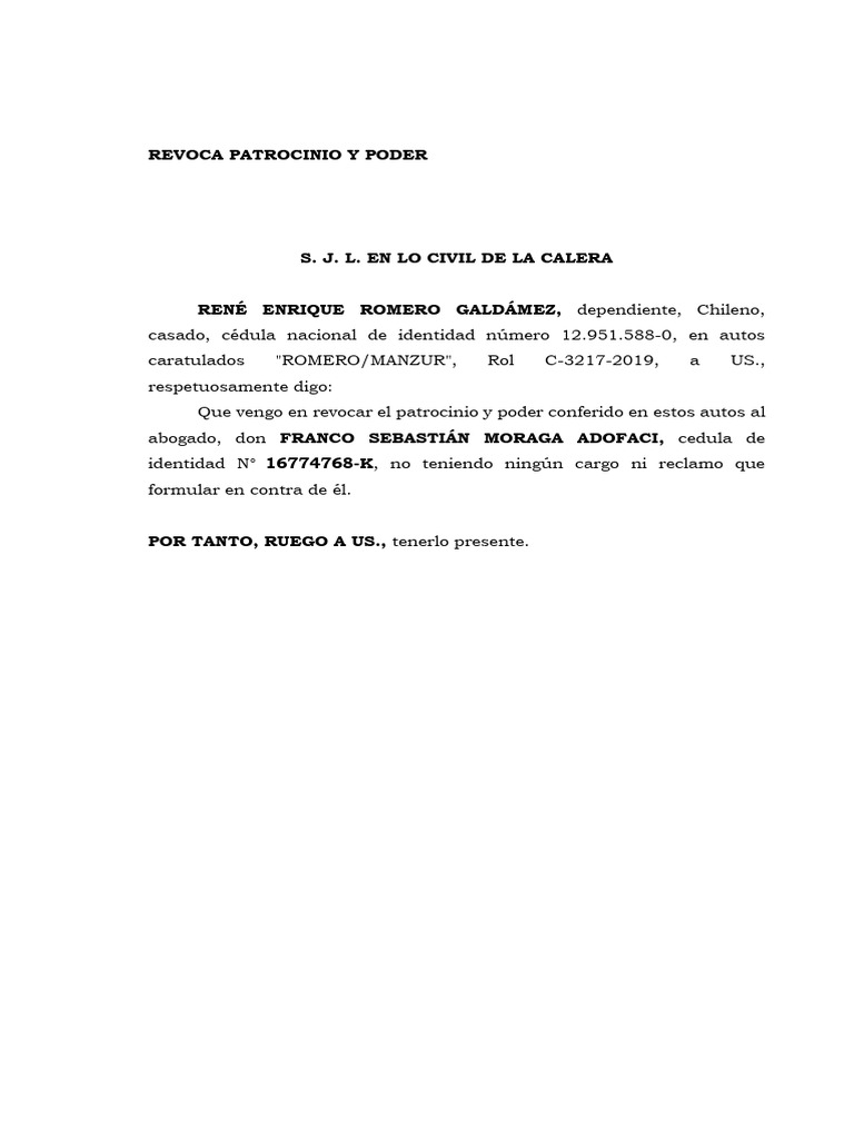 Revoca Pyp Romero Manzur | PDF