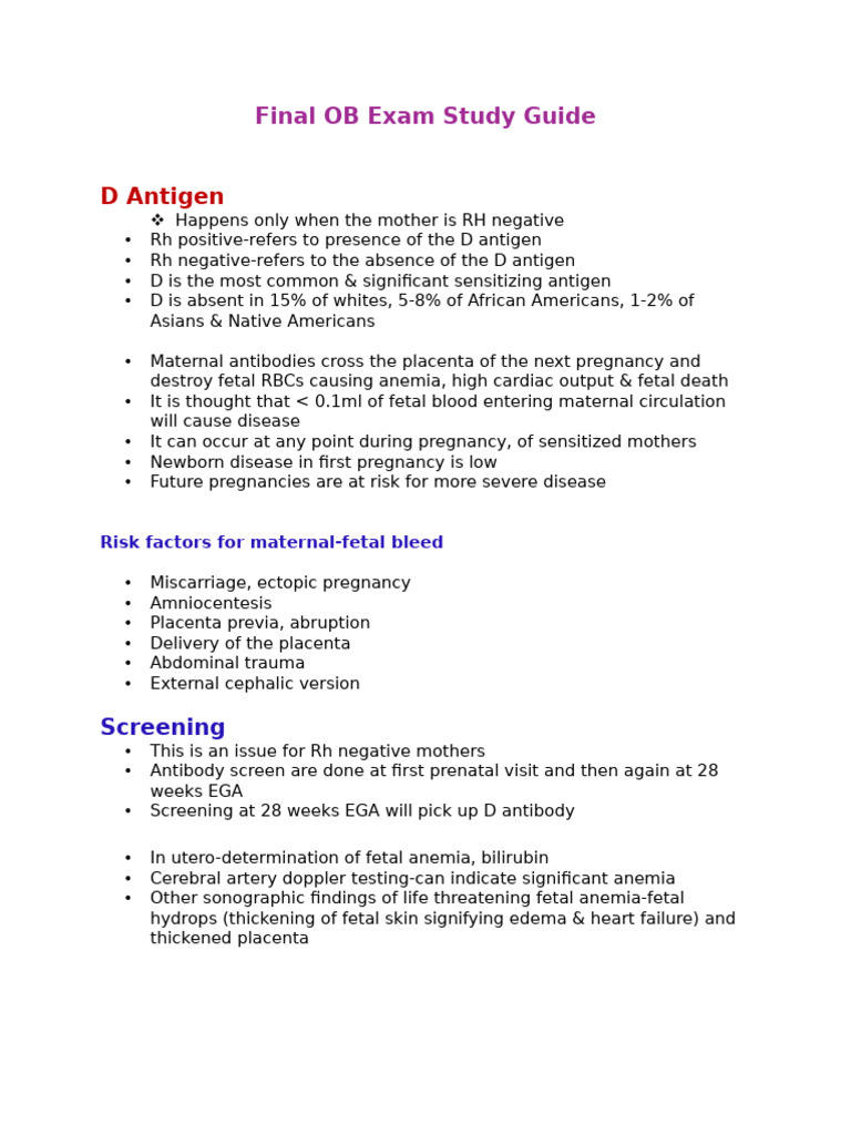 Obgyn Final Exam Review | PDF | Hyperthyroidism | Childbirth