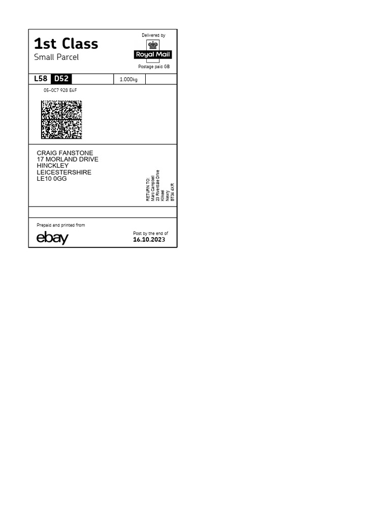 Ebay Label 15-10634-15629 | PDF
