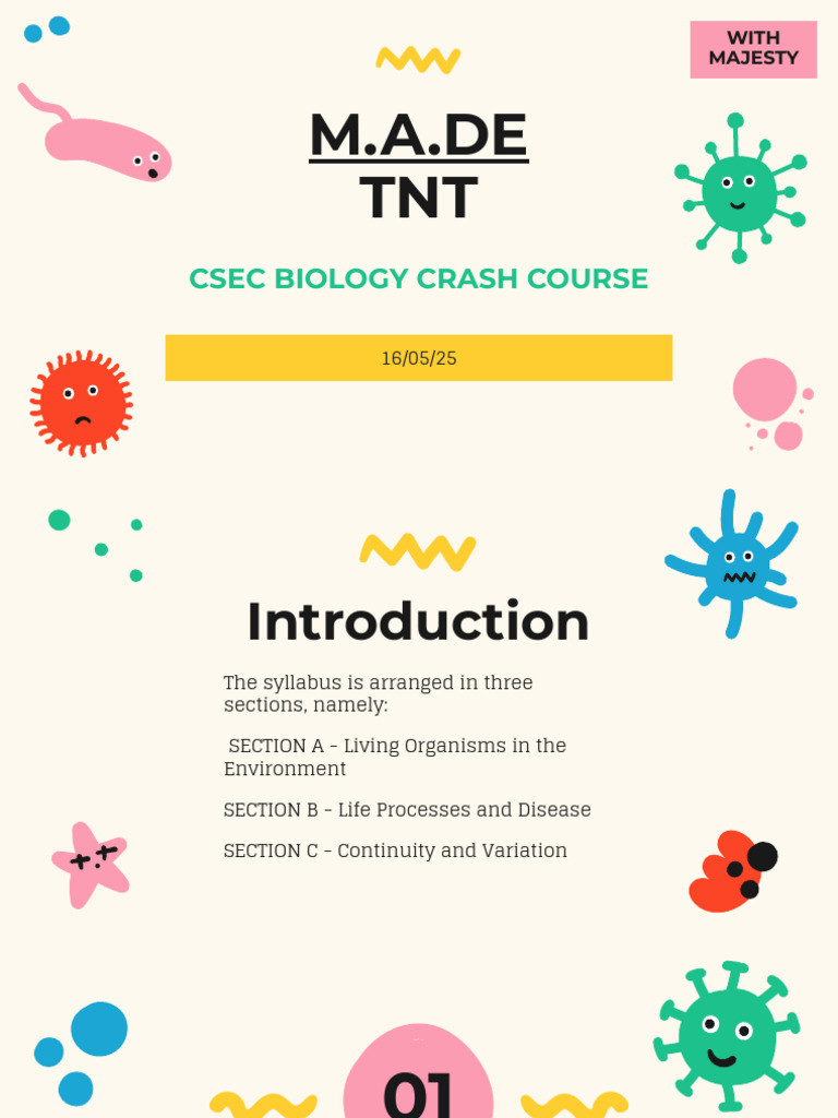 Csec Biology Crash Course | PDF | Cell (Biology) | Meiosis