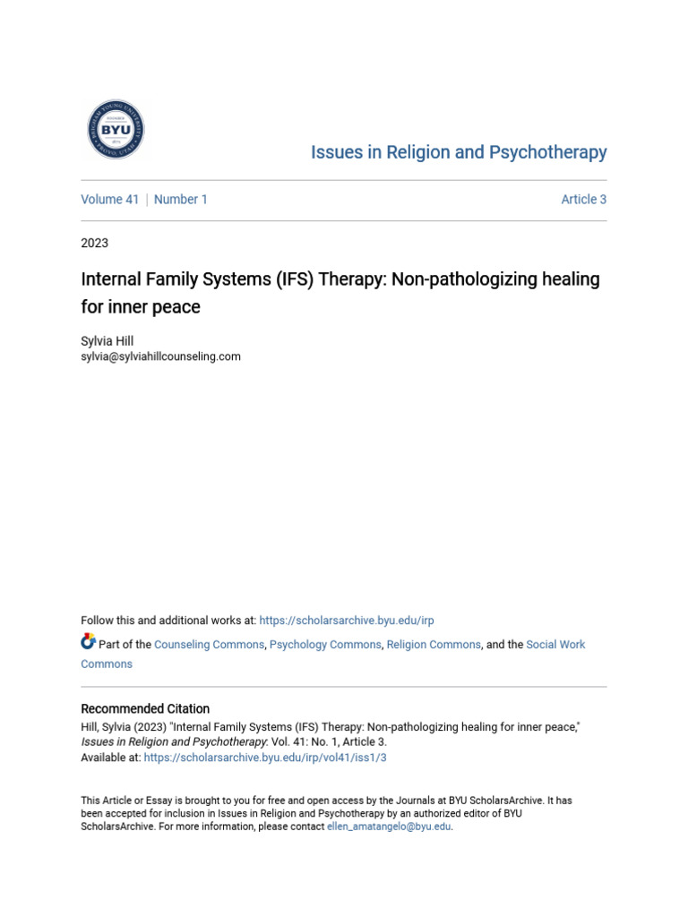 IFS Therapy: Non-Pathologizing Healing | PDF | Psychological Trauma ...