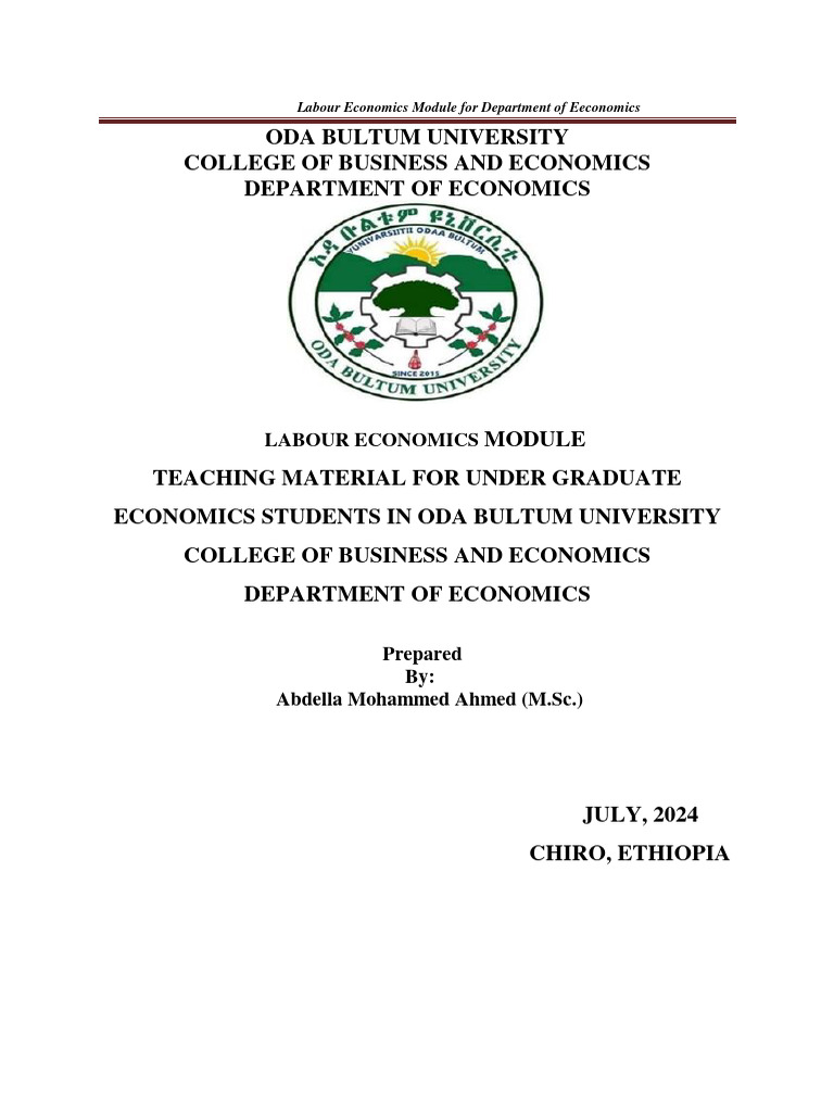 Labour Economics Module Teaching Materia | PDF | Labour Economics | Economics