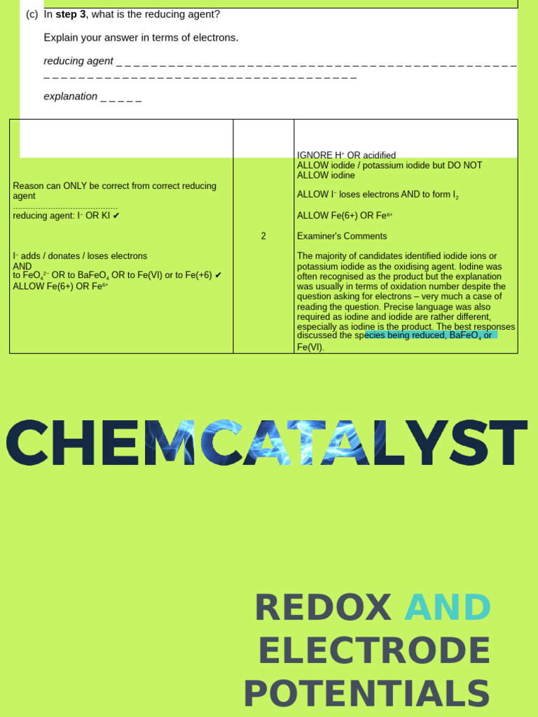 Redox and Electrode Potentials Powerpoin | PDF | Redox | Electrochemistry