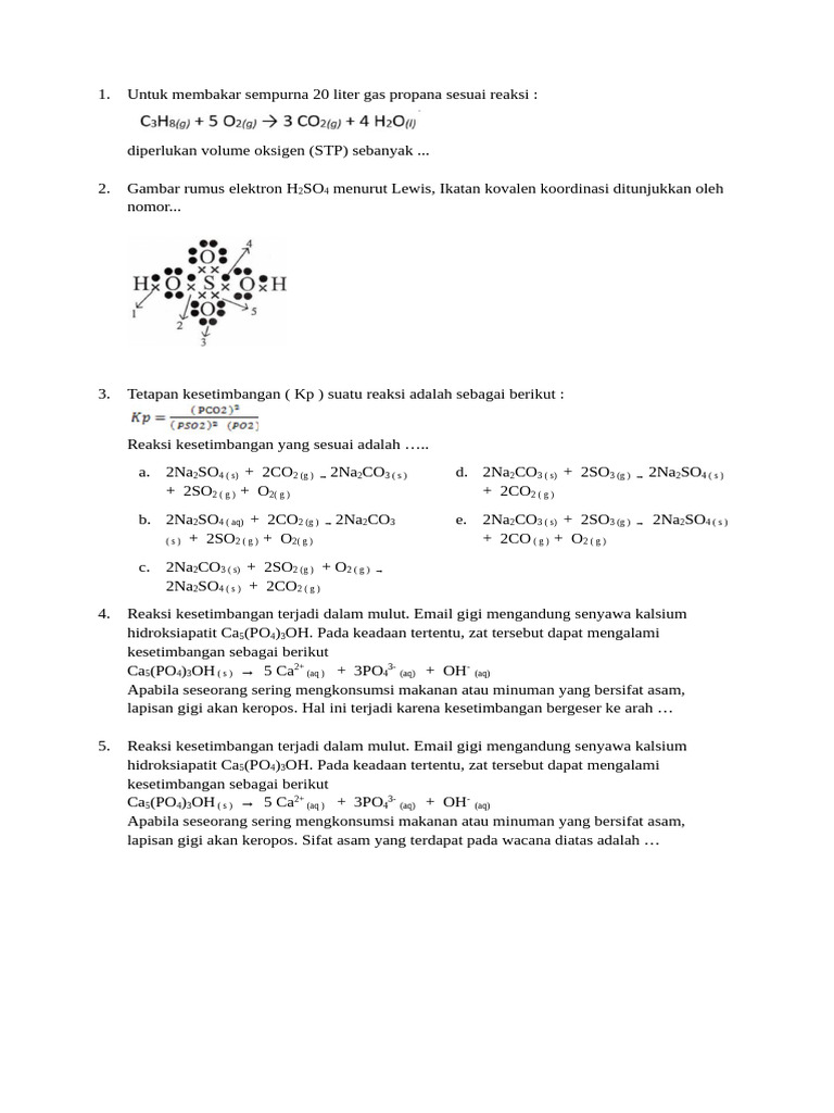 Latihan Soal Sas Kim XI GNP 2425 | PDF