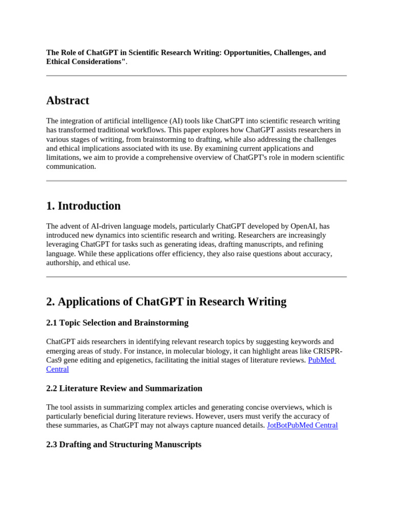 The Role of ChatGPT in Scientific Research Writing 5 | PDF | Artificial Intelligence ...