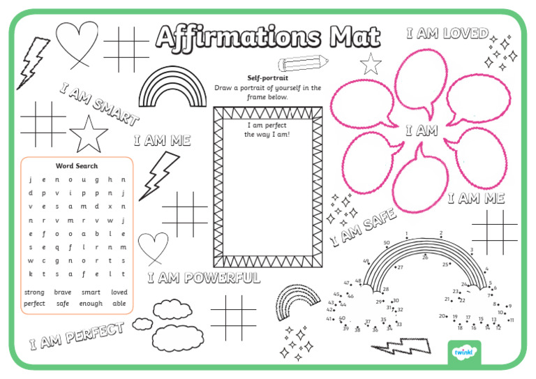 Au T 1685356150a Affirmations Activity Mat F 2 | PDF