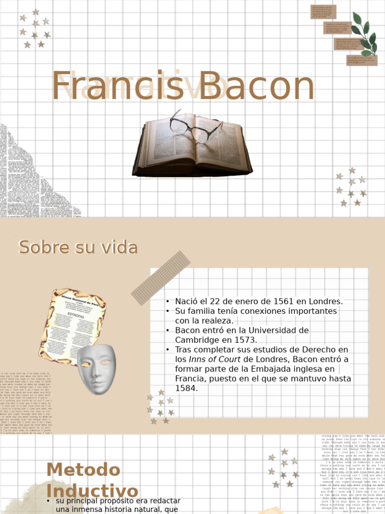 Francis Bacon diapositiva | PDF | Francis Bacon | Método científico