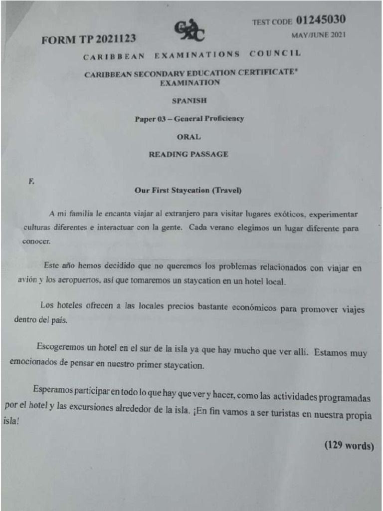 Spanish Reading Passages | PDF