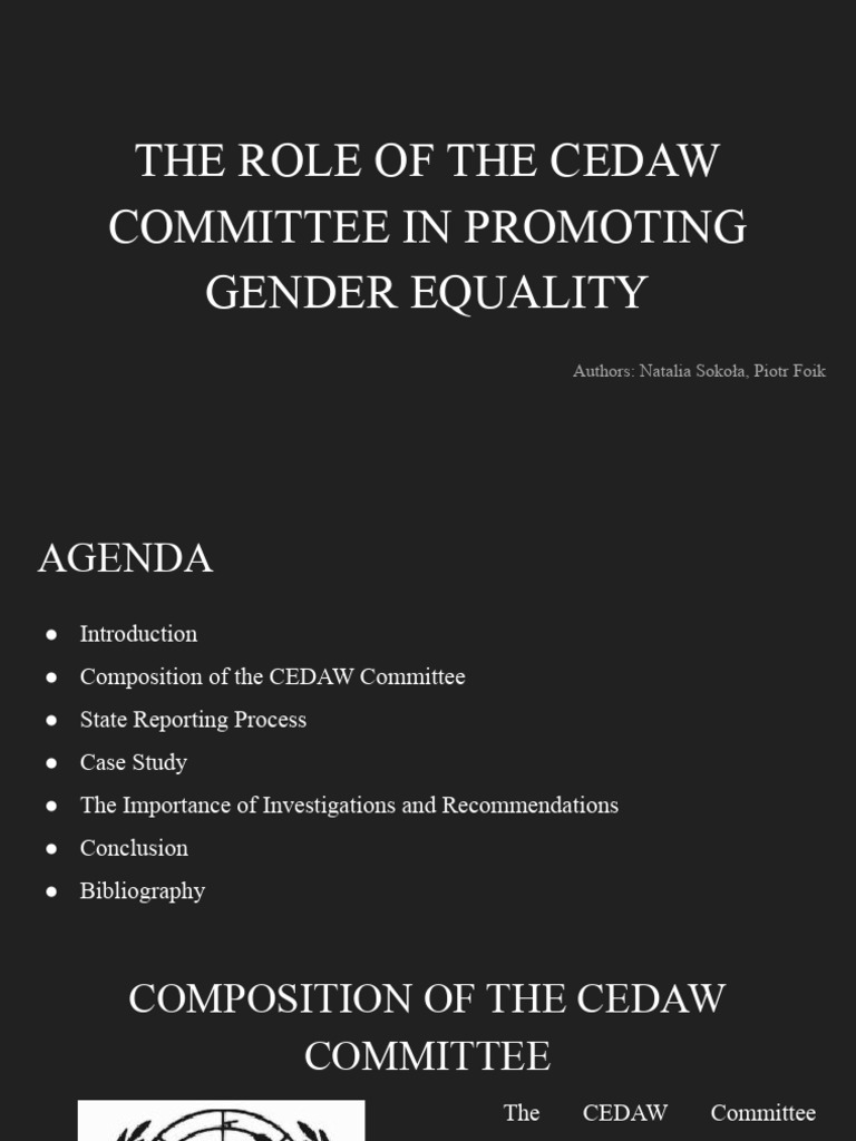 CEDAW Committee's Role in Gender Equality | PDF | Convention On The ...