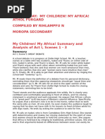 MY CHILDREN MY AFRICA SUMMARY & Notes | PDF | Apartheid | Friendship