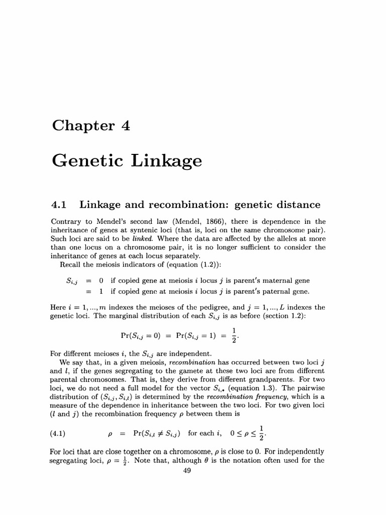 4.1 Linkage and Recombination: Genetic Distance | PDF | Genetic Linkage ...