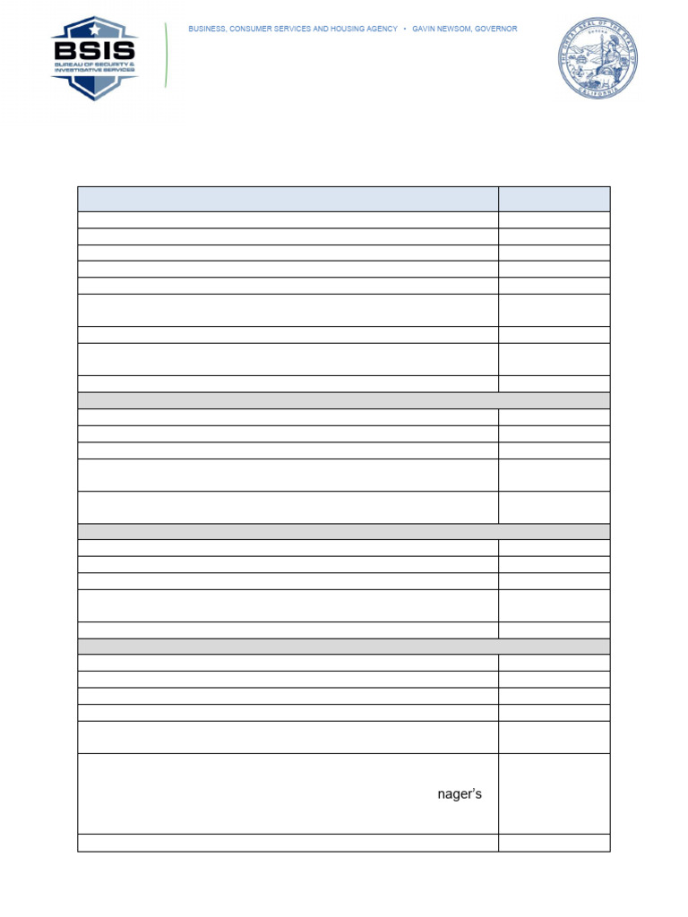BSIS Licensing Fees Overview | PDF