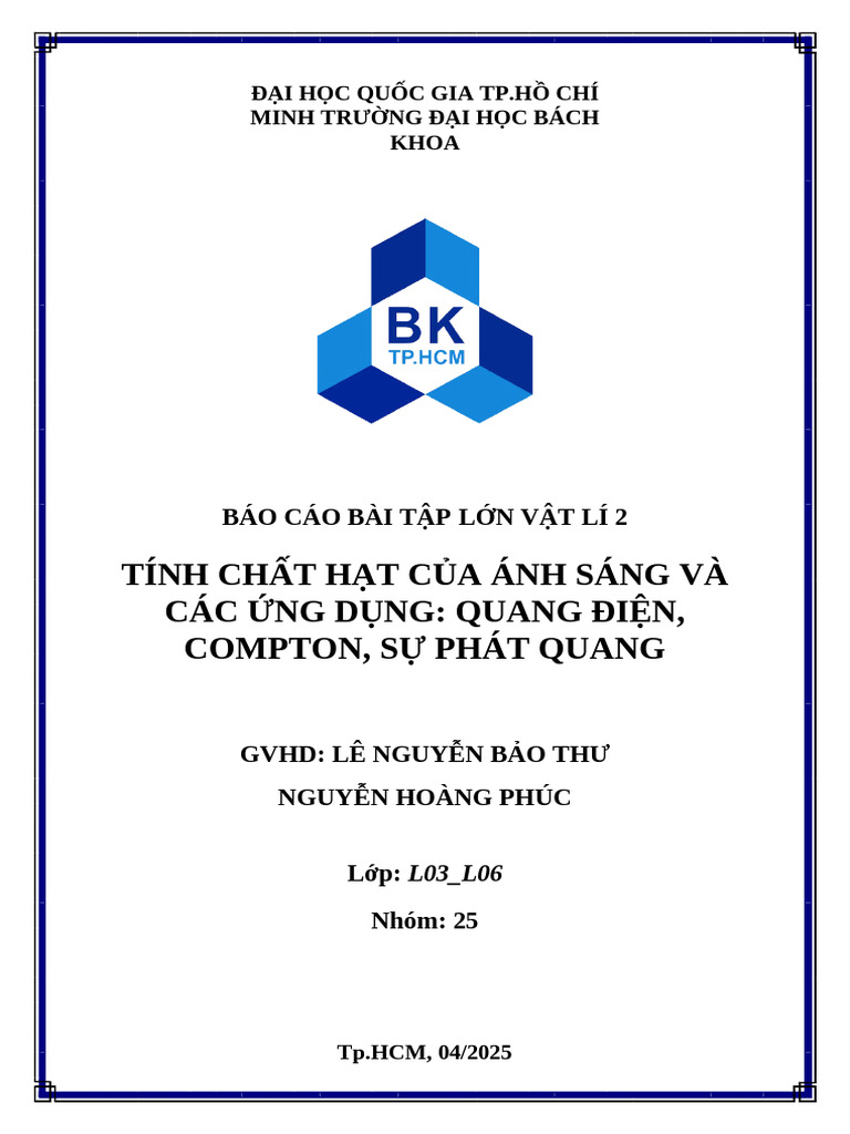 Báo Cáo BTL Lí 2 | PDF