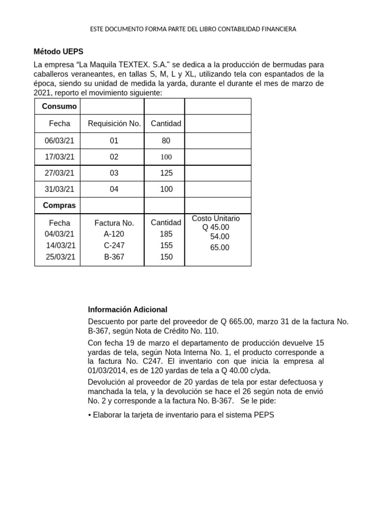 Método UEPS (1) | PDF