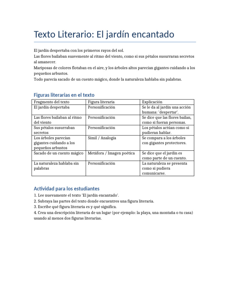 Descripcion Literaria Figuras 6to | PDF