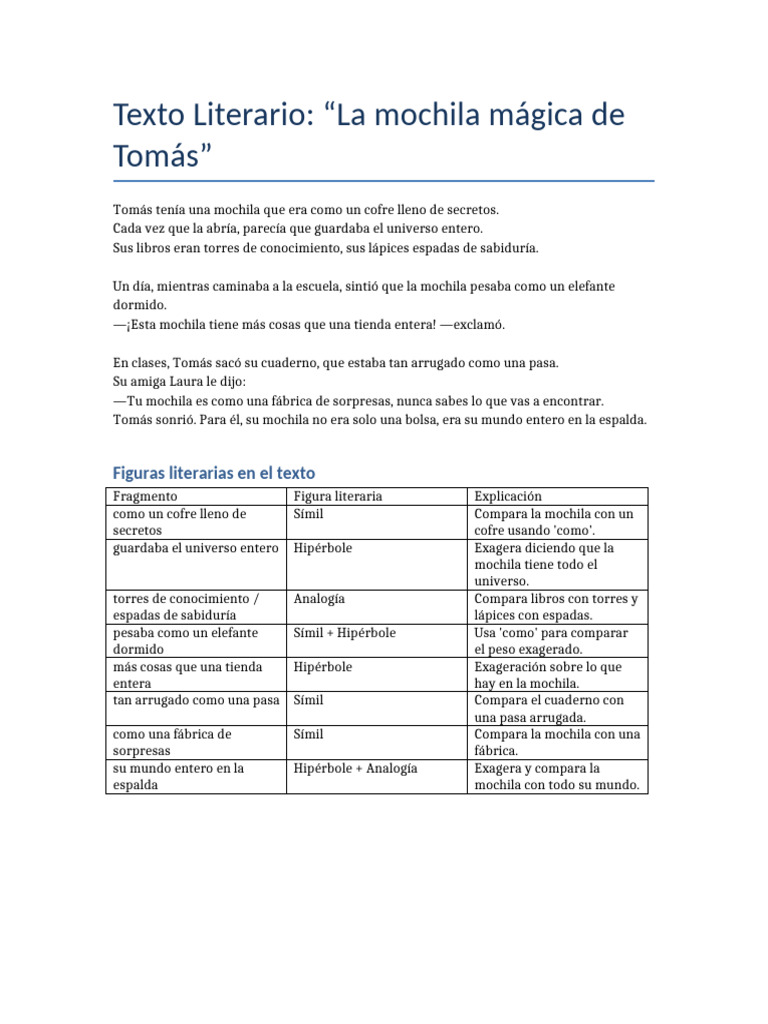 Texto Figuras Literarias 6to | PDF