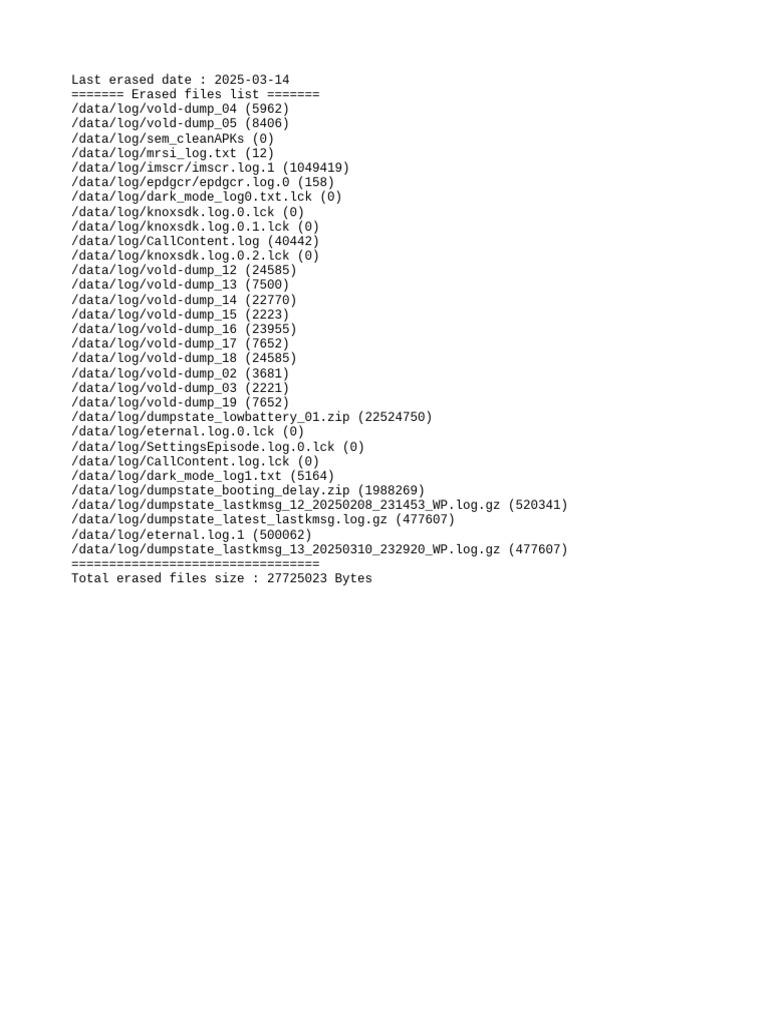 Erased Log by Sos | PDF