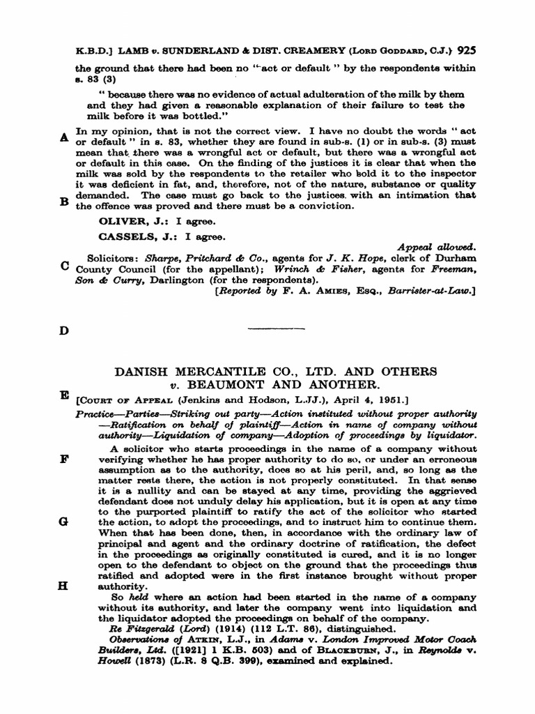 (1951) 1 All ER 925 | PDF