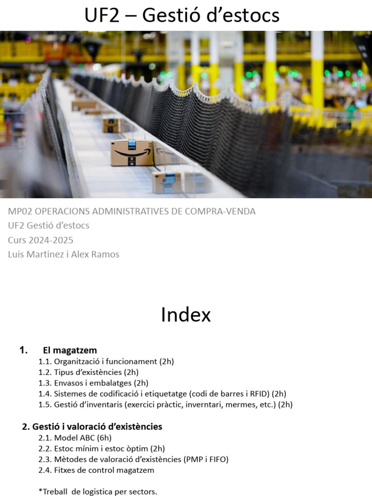 Teoria UF2 Gestió D'estocs | PDF