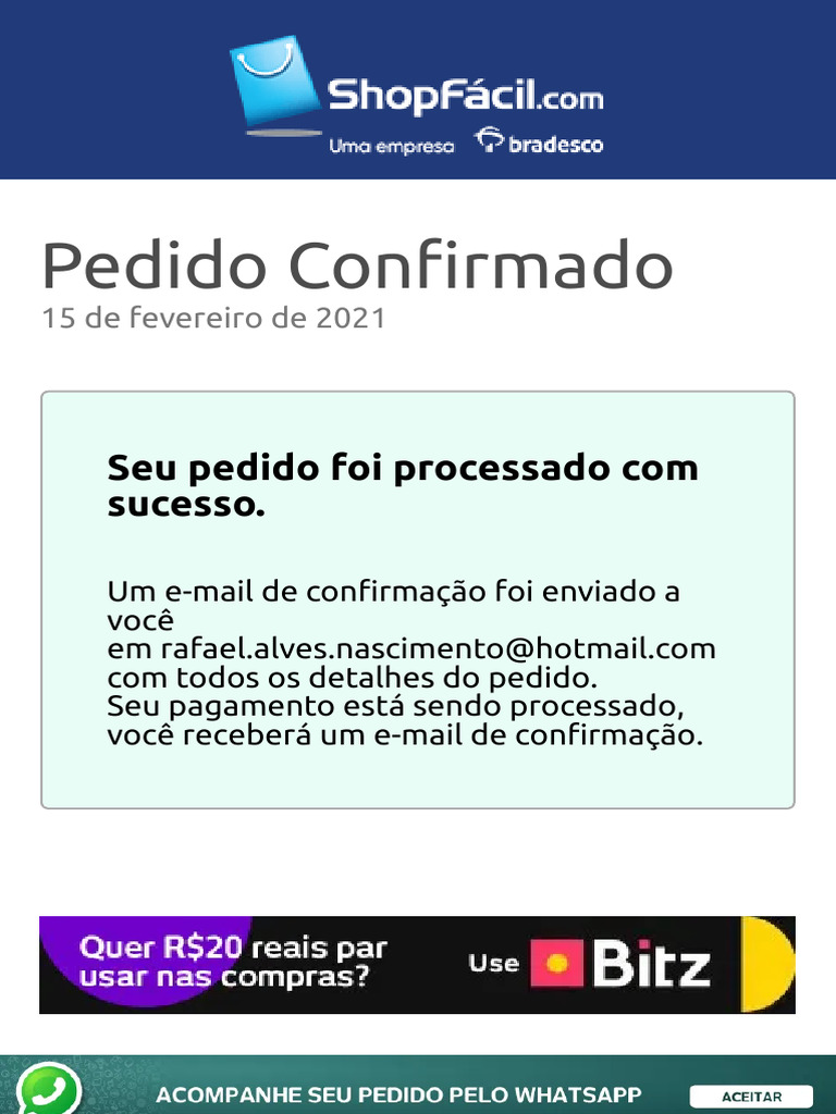 Pedido Confirmado | PDF