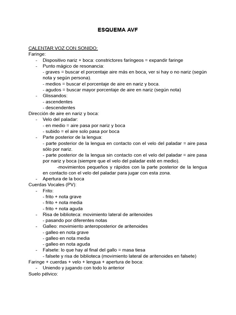 Esquema AVF | PDF | Boca | Otorrinolaringología