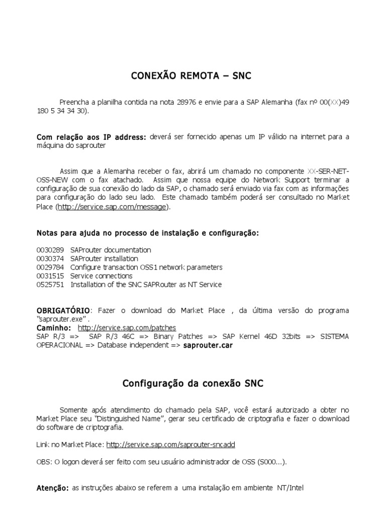 Instalando o SAPROUTER para Conexão SNC | PDF | Microsoft Windows ...