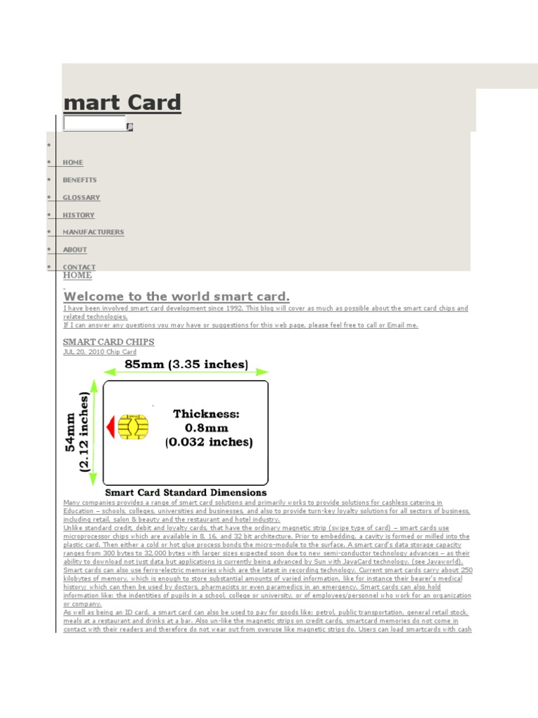S Mart Card: Welcome To The World Smart Card | PDF | Smart Card ...