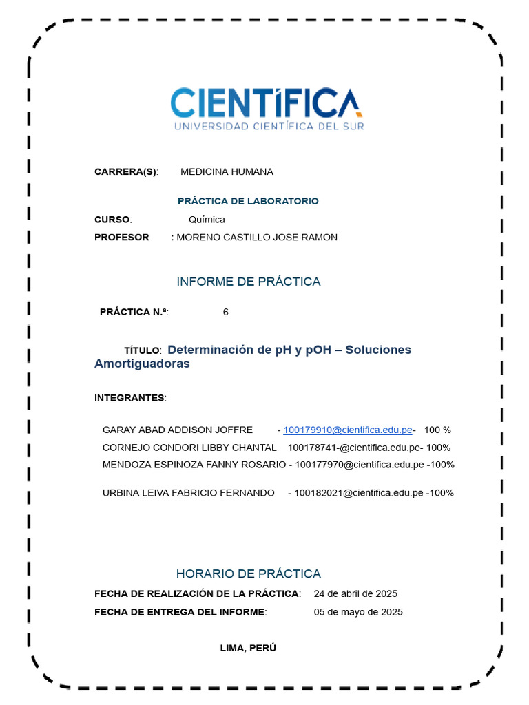 Informe de Quimica 5 Borrador | PDF | Hidróxido de sodio | Concentración