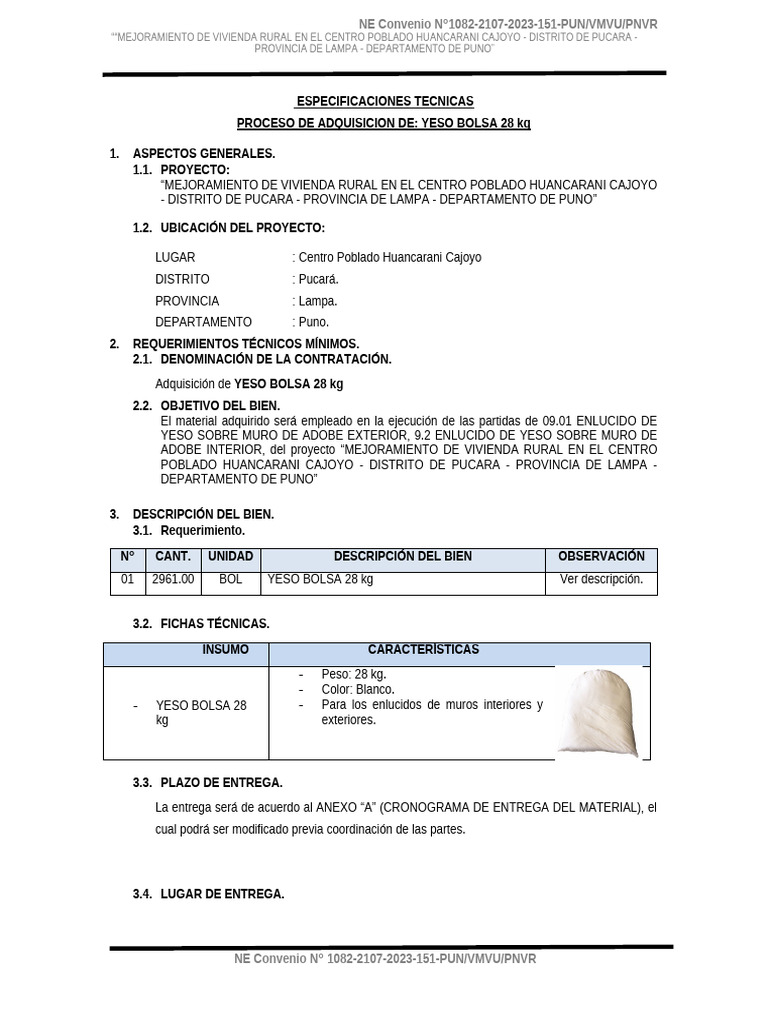 26 Eett - Yeso Bolsa 28 KG | PDF