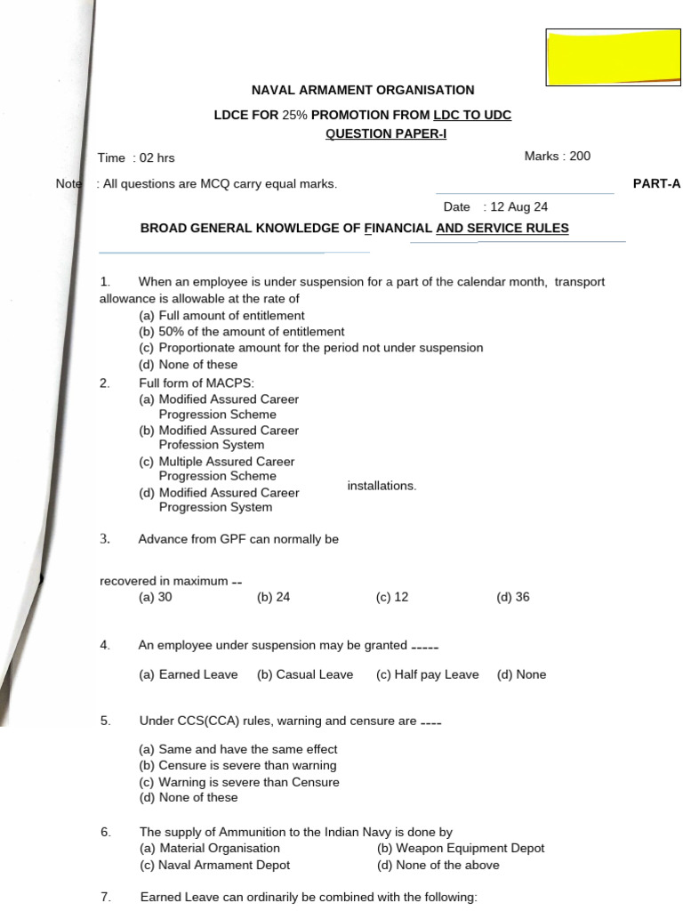 Past Papers LDC To UDC | PDF