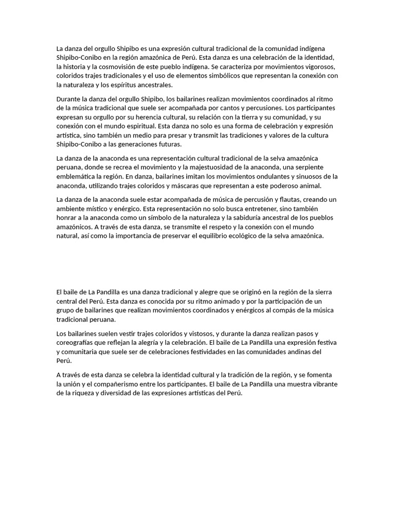 La Danza Del Orgullo Shipibo Es Una Expresión Cultural Tradicional de ...