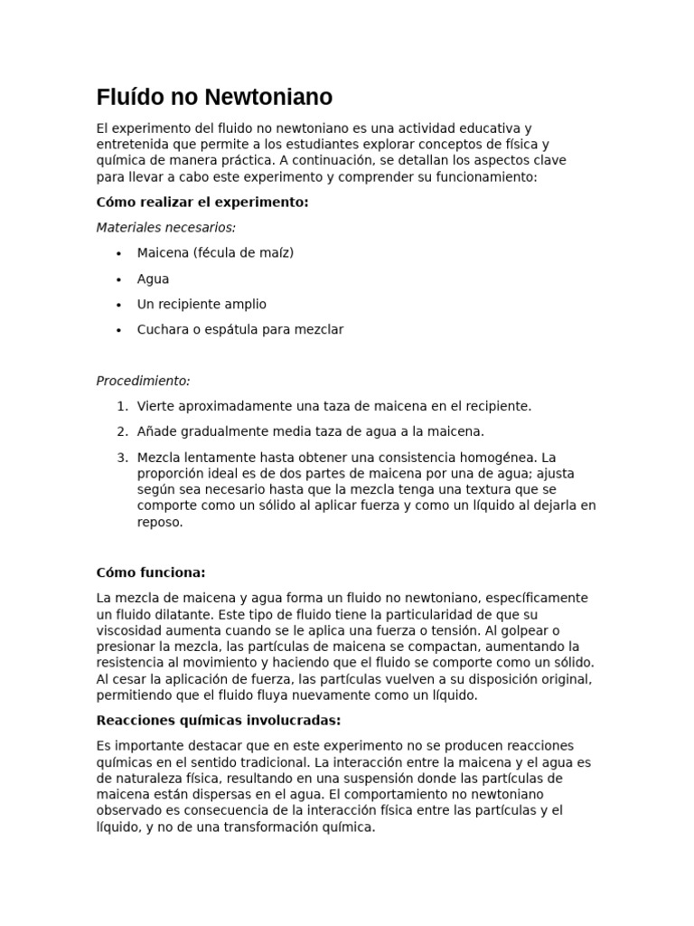 Fluído No Newtoniano | PDF | Química | Líquidos