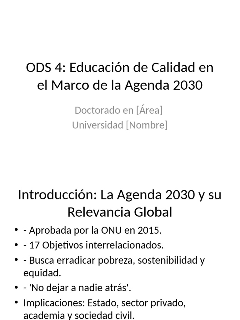 Presentación ODS4 Doctorado | PDF