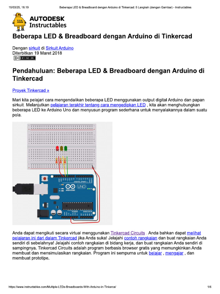 Beberapa LED & Breadboard Dengan Arduin... Angkah (Dengan Gambar) - Instructables | PDF