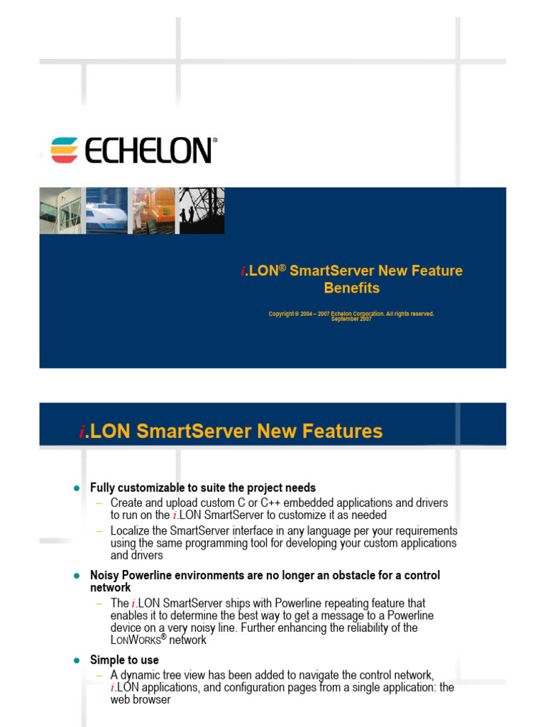 ECHELON SmartServer New Features List Benefits | PDF | World Wide Web ...