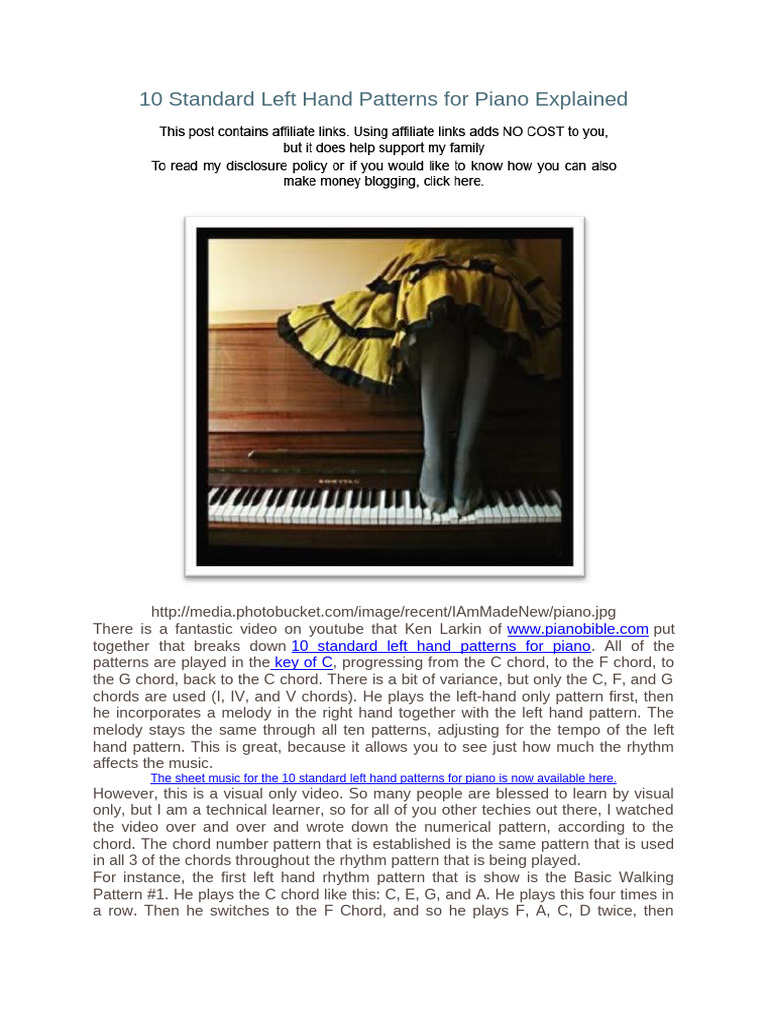 10 Left Hand Piano Patterns Explained | PDF | Rhythm | Musical Forms