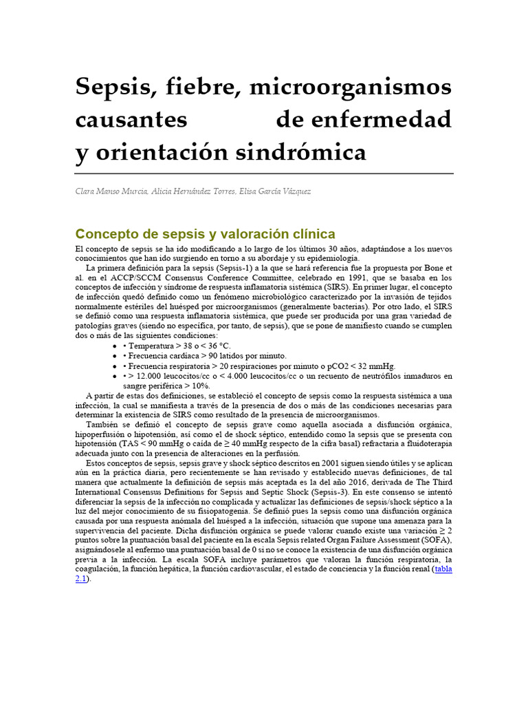 Definición y evaluación de sepsis | PDF | Septicemia | Termorregulación